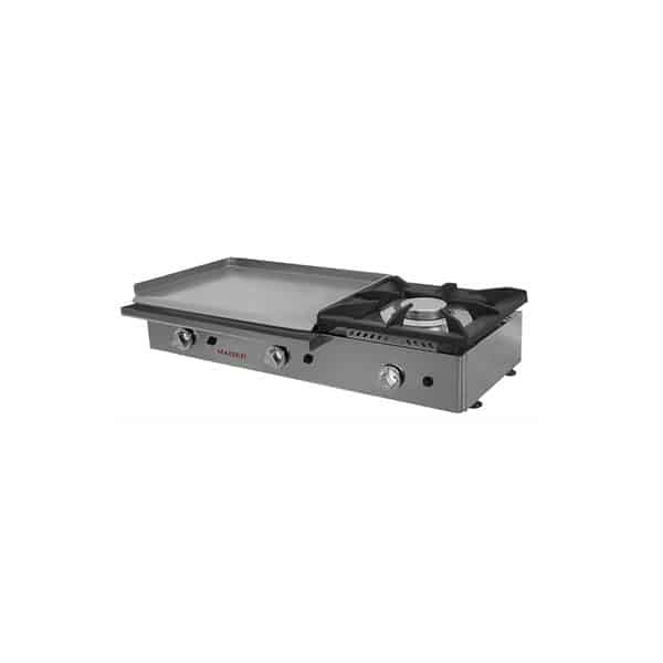 Plancha a gas 60 acero laminado con fogón PG60+40F Maiser ️ Osteleria